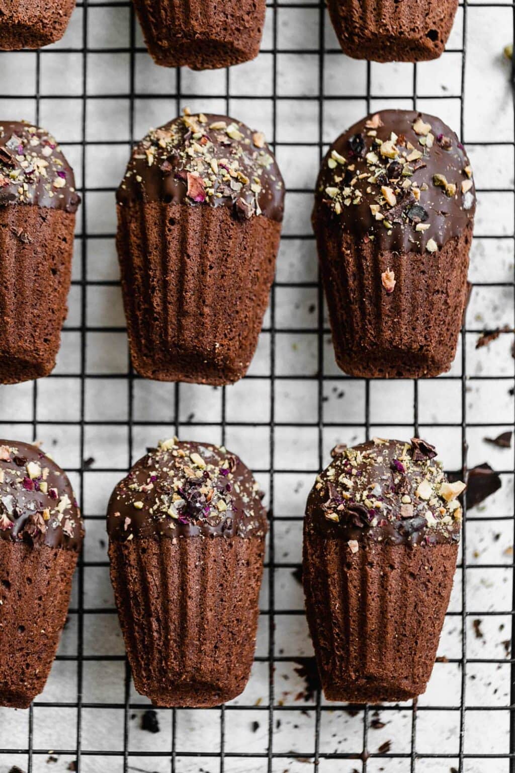 Chocolate-Dipped Chocolate Madeleines - Broma Bakery