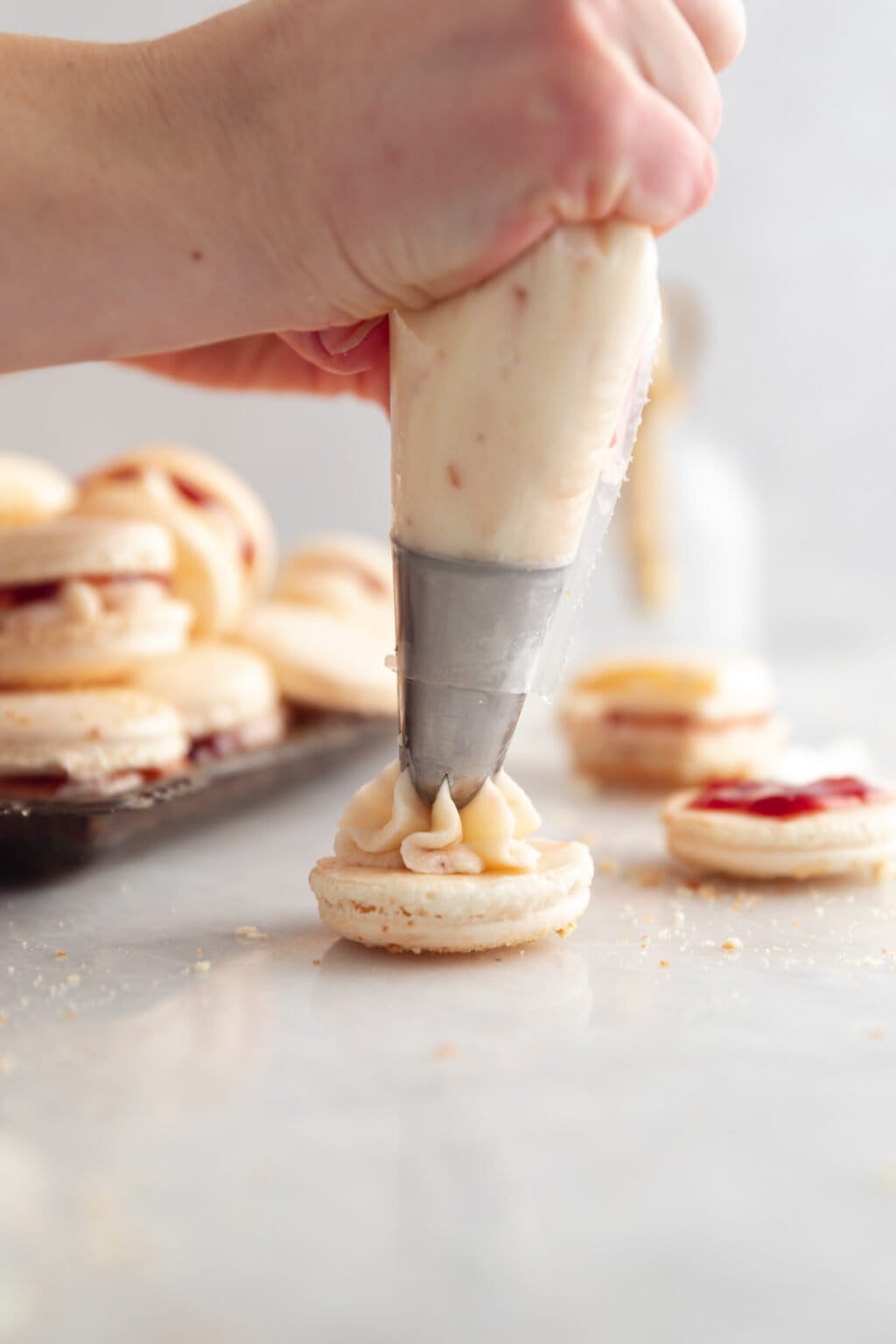 Strawberry Shortcake Macarons - the perfect spring macarons - Broma Bakery