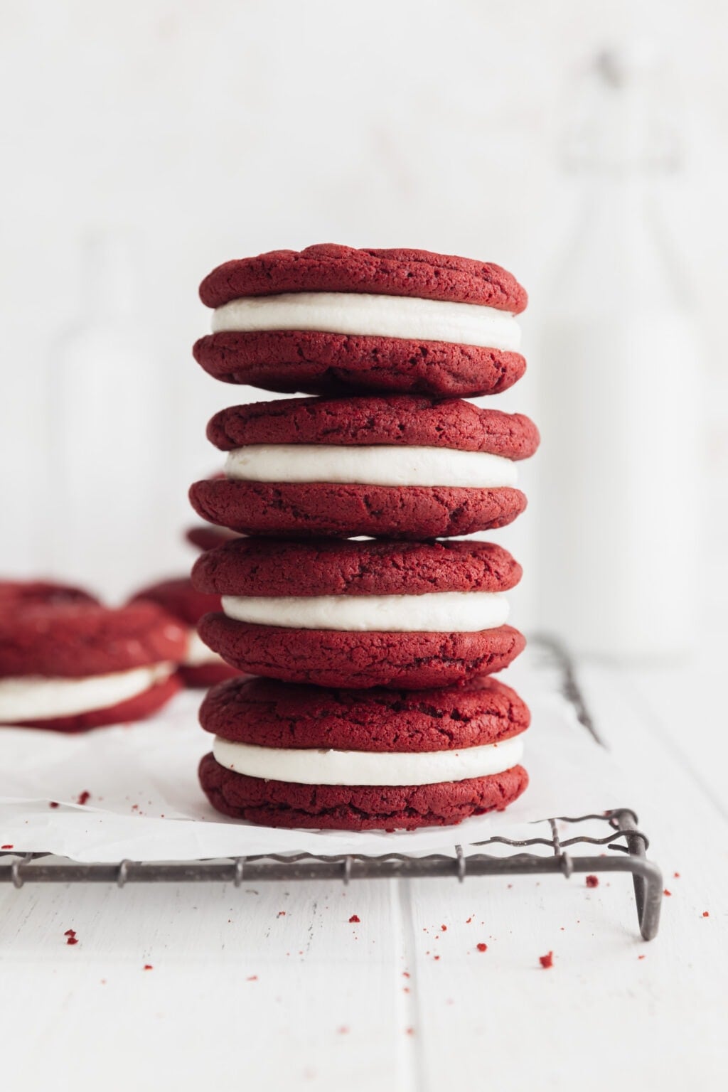 White Chocolate Red Velvet Sandwich Cookies - Broma Bakery