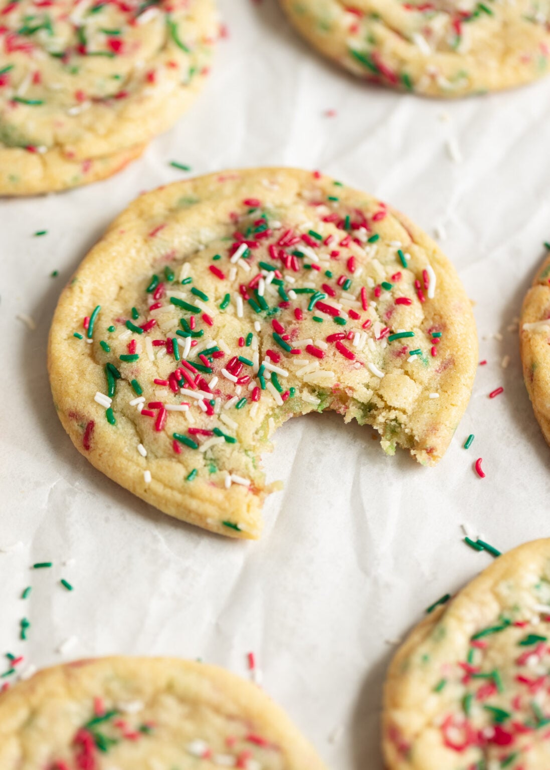 Soft and Chewy Christmas Sprinkle Sugar Cookies - Broma Bakery