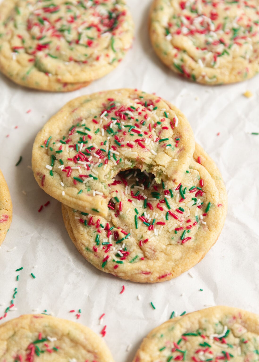 Soft and Chewy Christmas Sprinkle Sugar Cookies - Broma Bakery
